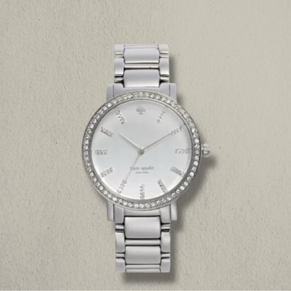 kate spade | Accessories | Kate Soade Silver Gramercy Pave Grand Watch ...